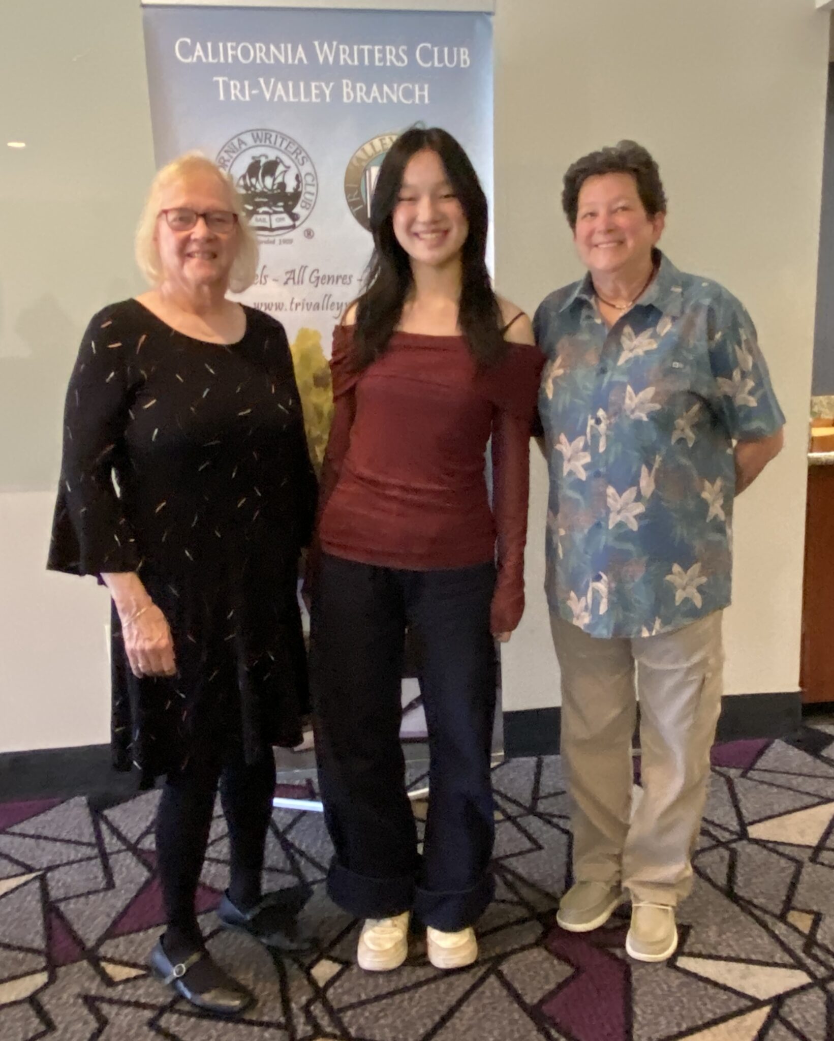 Helen Hu with Patricia & Jordan - California Writers Club Tri-Valley Branch